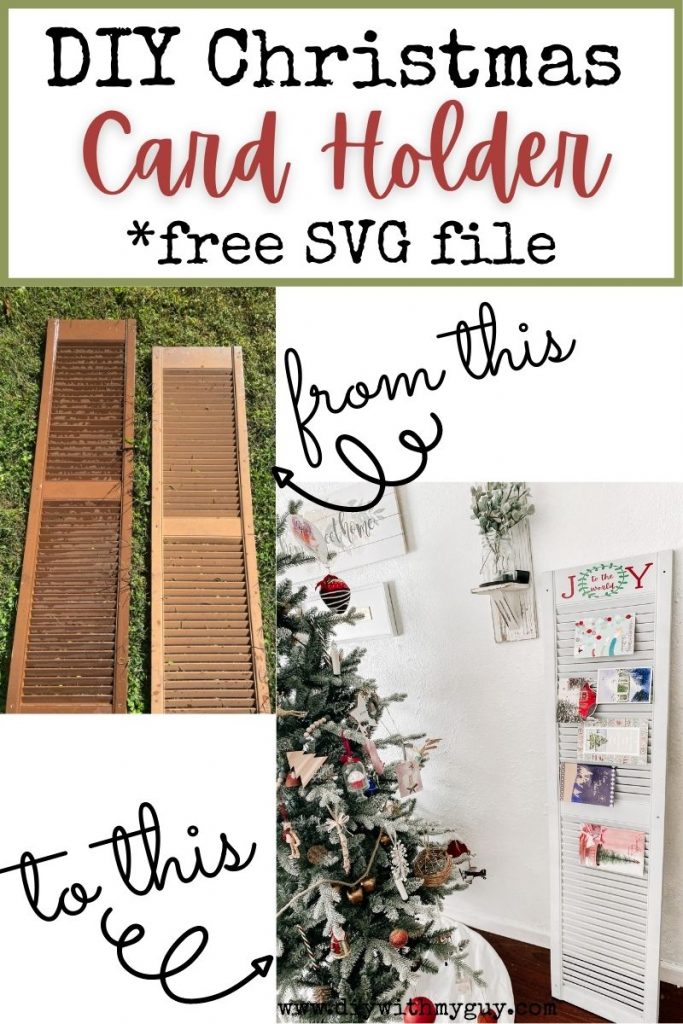 DIY Christmas Card Display Holder Repurposed Shutters - DIY With My Guy