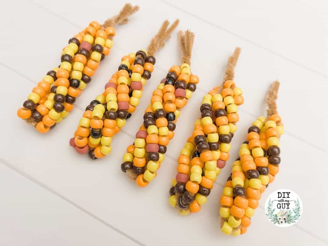 DIY Beaded Indian Corn Craft - DIY With My Guy